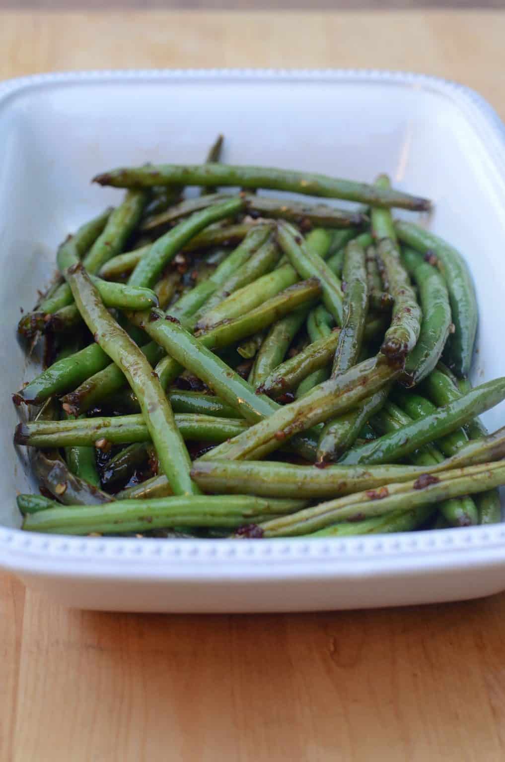 Sweet and Spicy Asian-Style Green Beans | Valerie's Kitchen