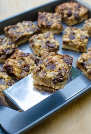 Chocolate Caramel Nut Bars | Valerie's Kitchen