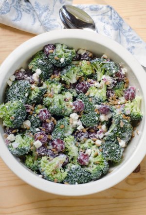 Broccoli Grape Salad with Feta | Valerie's Kitchen