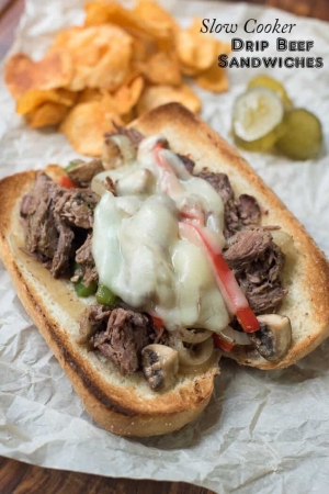 Slow Cooker Drip Beef Sandwiches | Valerie's Kitchen