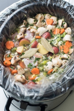 Slow Cooker Chicken and Spring Vegetable Stew | Valerie's Kitchen