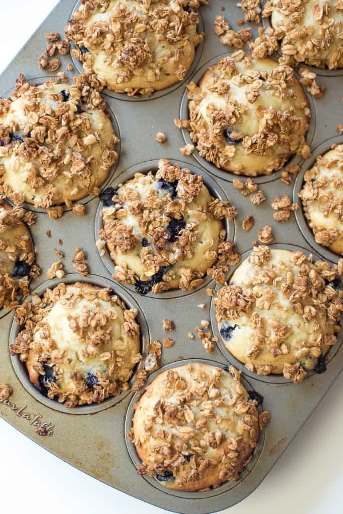 Blueberry Granola Crunch Muffins