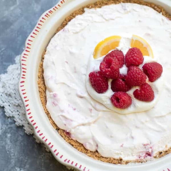 Creamy Lemon Raspberry Pie | Valerie's Kitchen