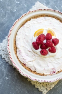 Creamy Lemon Raspberry Pie | Valerie's Kitchen