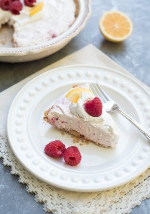 Creamy Lemon Raspberry Pie | Valerie's Kitchen