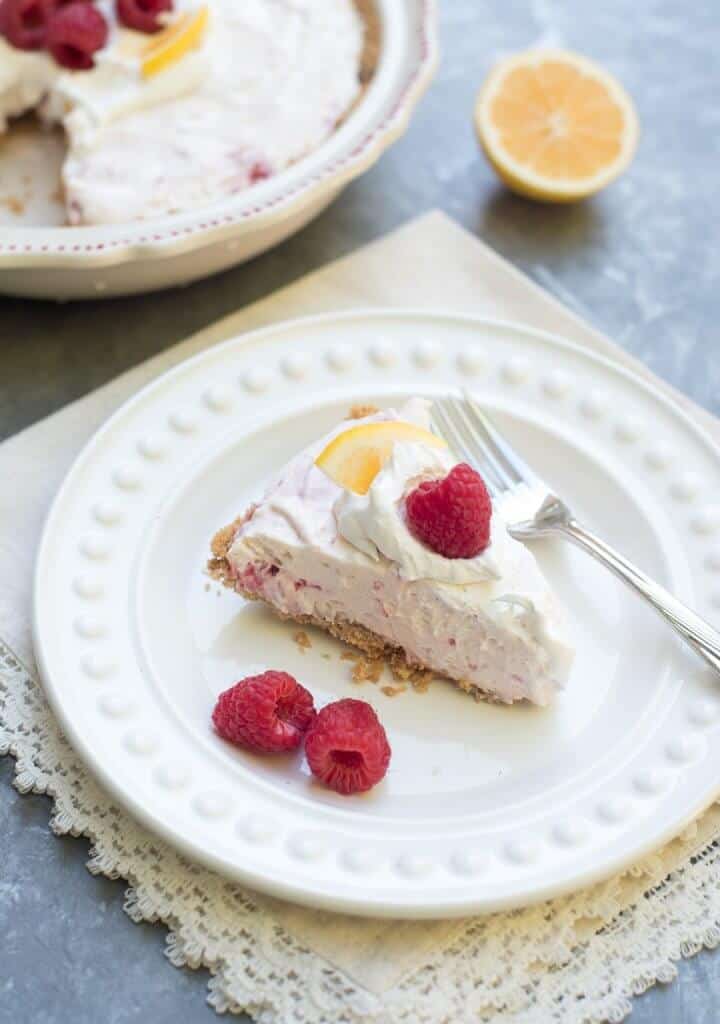 Creamy Lemon Raspberry Pie | Valerie's Kitchen