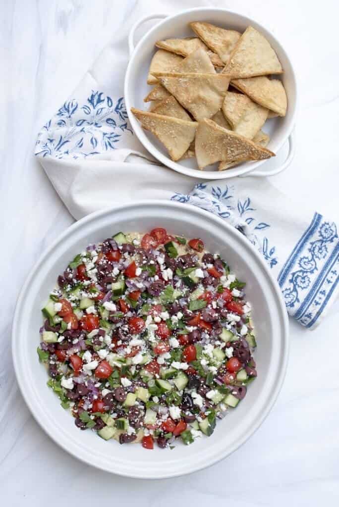 Layered Veggie Hummus Dip | Valerie's Kitchen