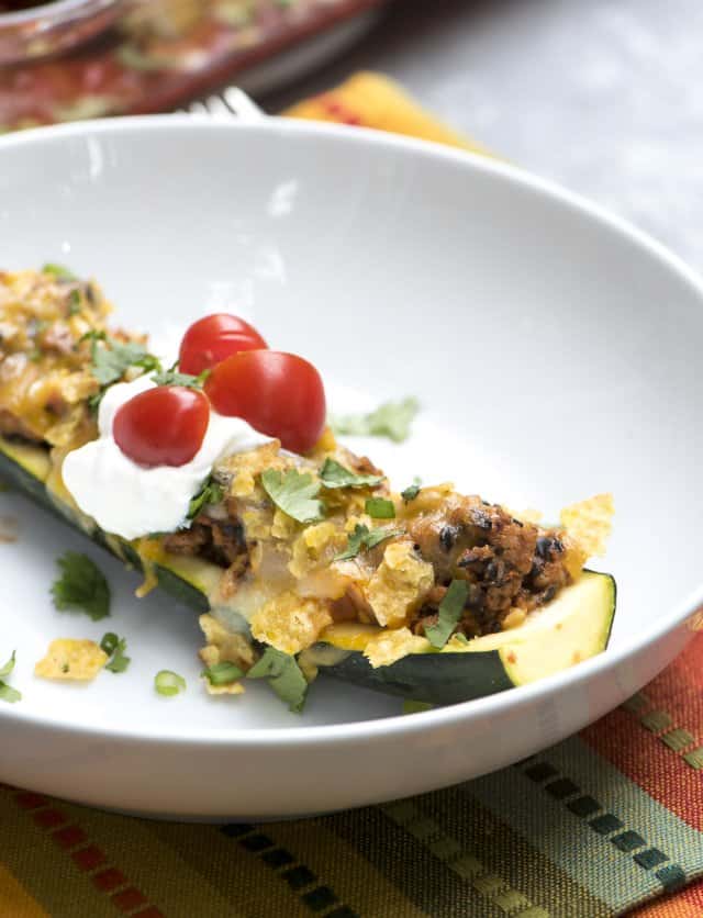 Taco Stuffed Zucchini Boats