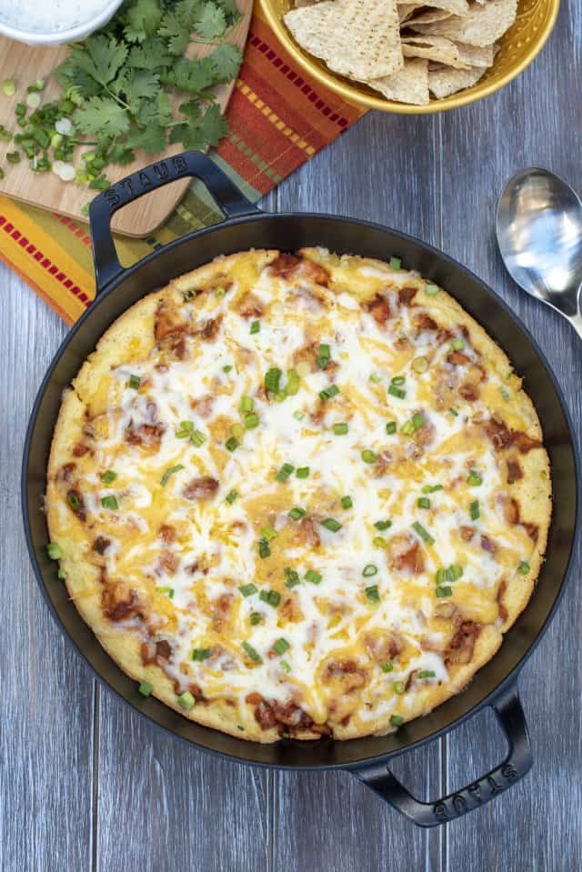 Easy One Pot BBQ Chicken Cornbread Skillet | Valerie's Kitchen