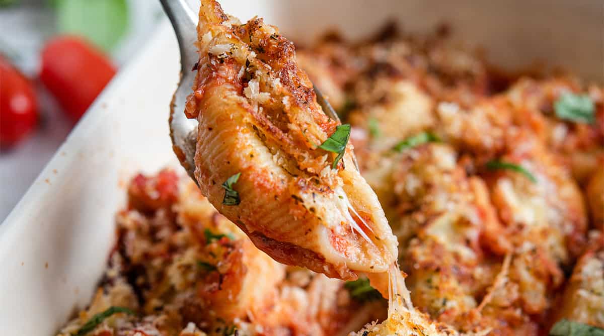Chicken Parmesan Stuffed Shells | Valerie's Kitchen