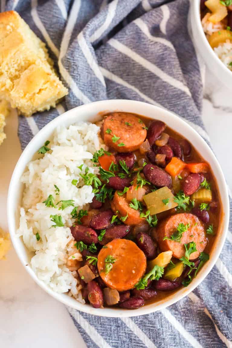 Easy Red Beans and Rice with Sausage | Valerie's Kitchen
