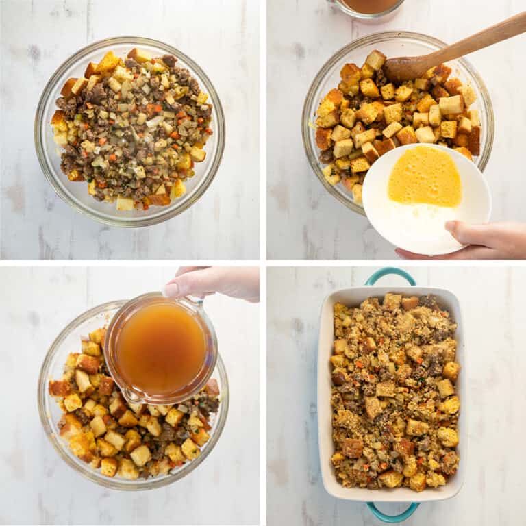 Cornbread Stuffing with Sage Sausage and Apples | Valerie's Kitchen