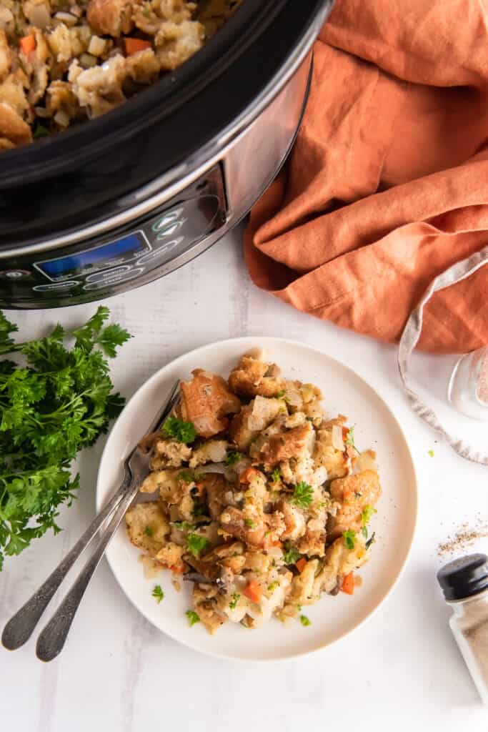 Crock Pot Stuffing (Recipe + Video) | Valerie's Kitchen