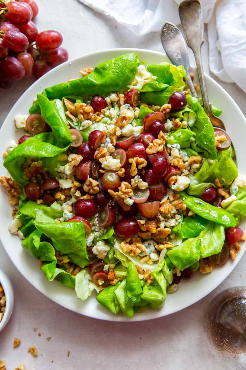 Butter Lettuce Salad with Grapes and Gorgonzola | Valerie's Kitchen
