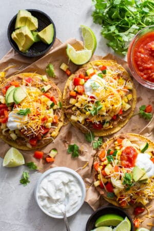 Veggie Tostadas (Delicious Vegetarian Tostadas) | Valerie's Kitchen