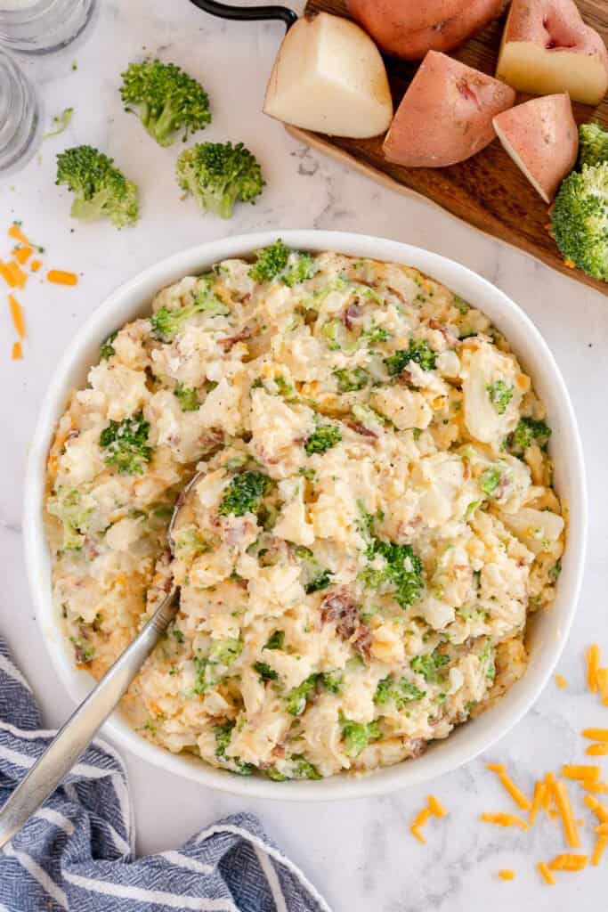 Broccoli Cheese Mashed Potatoes | Valerie's Kitchen