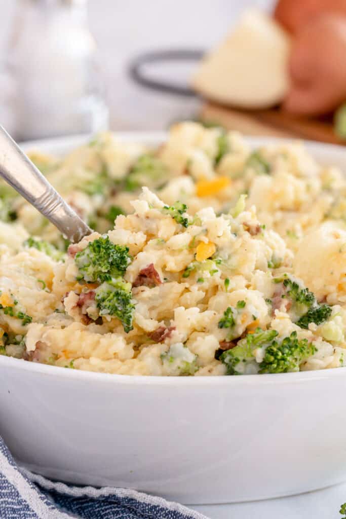 Broccoli Cheese Mashed Potatoes | Valerie's Kitchen