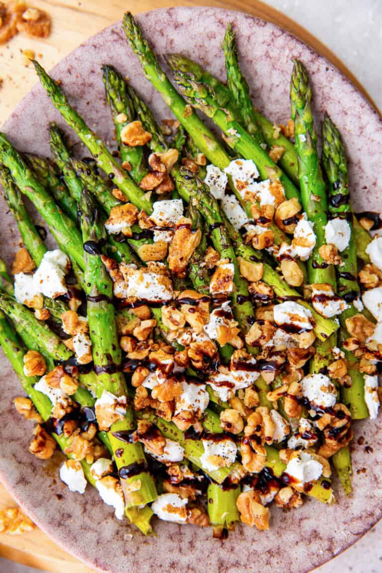Roasted Asparagus with Balsamic and Goat Cheese