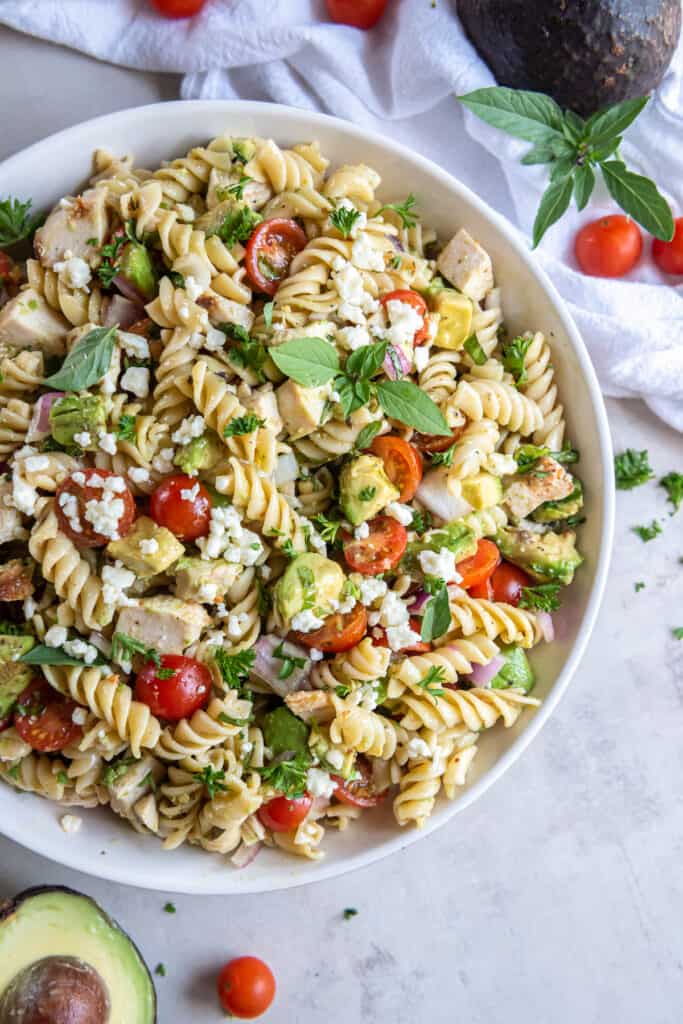 Chicken Avocado Pasta Salad | Valerie's Kitchen