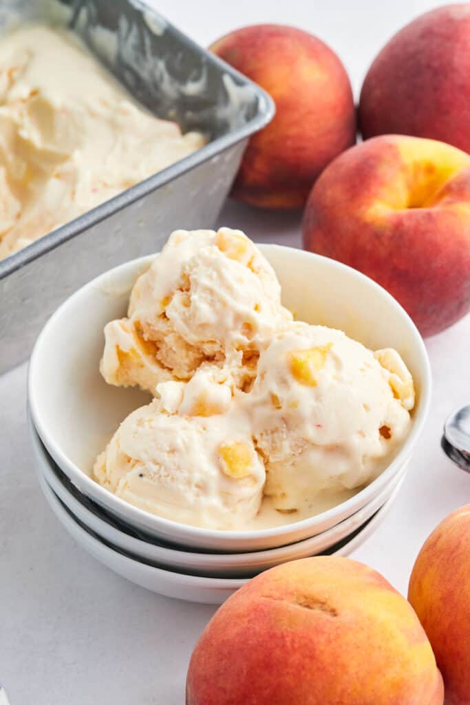 Peach Frozen Yogurt (Fresh or Frozen Peaches) | Valerie's Kitchen