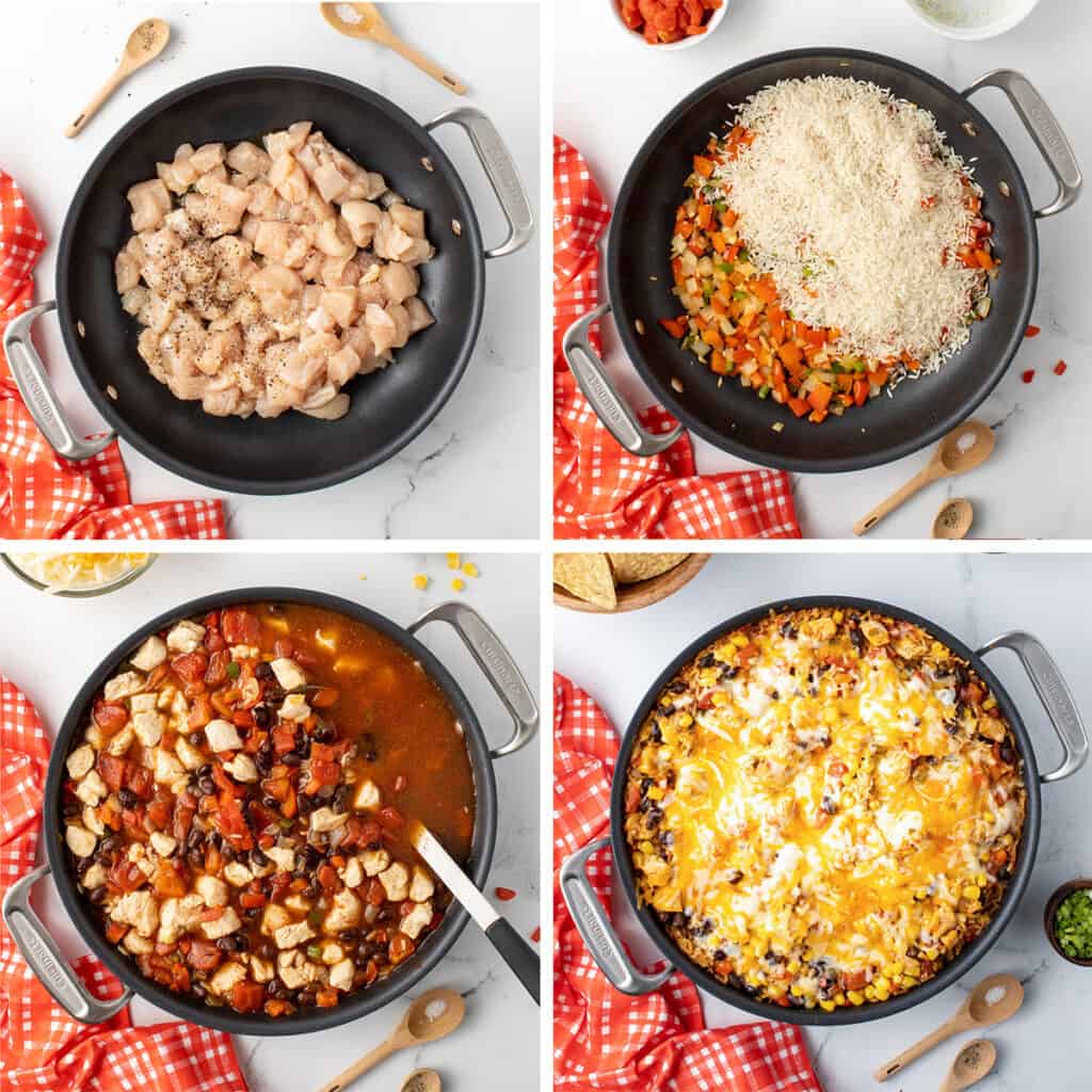 Tex-Mex Chicken and Rice Skillet (One Pot) | Valerie's Kitchen