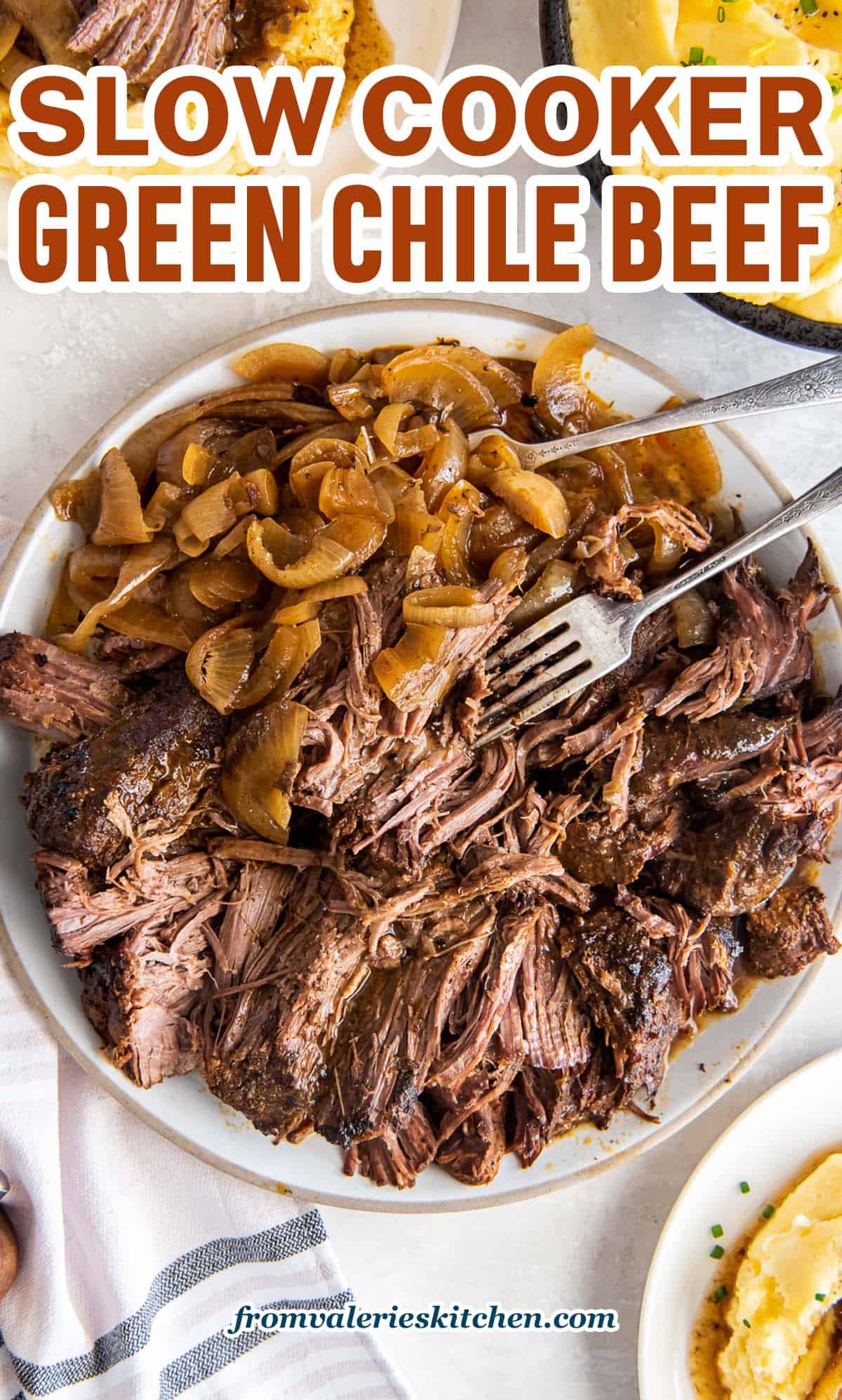 Slow Cooker Green Chile Beef | Valerie's Kitchen