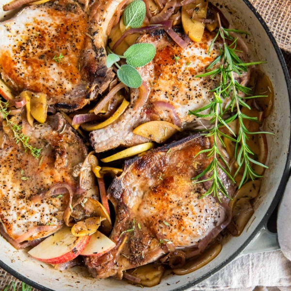Pork Chops with Apples and Onions | Valerie's Kitchen