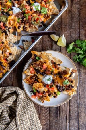 Super Nachos (Loaded Ground Beef Nachos) | Valerie's Kitchen