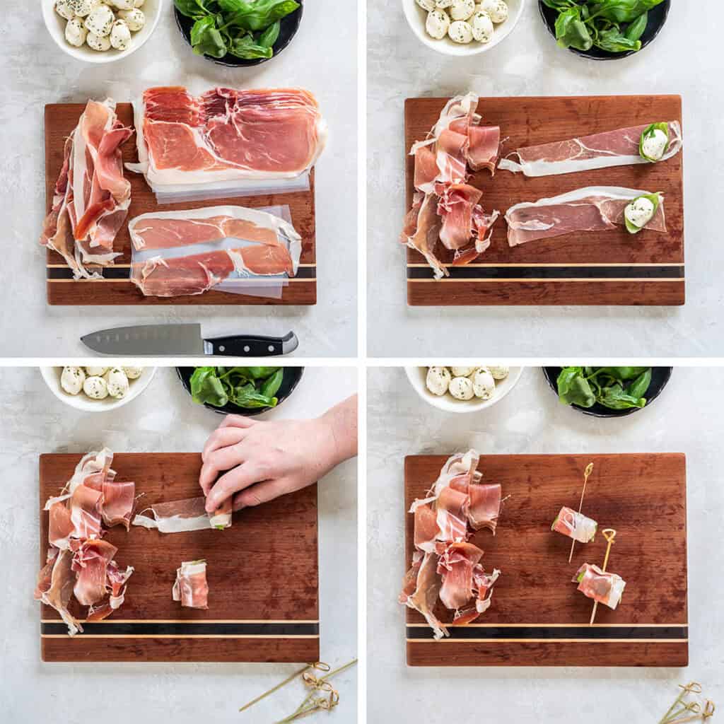 Prosciutto Wrapped Mozzarella Bites