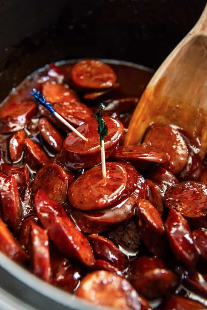 Crock-Pot Cocktail Sausages | Valerie's Kitchen