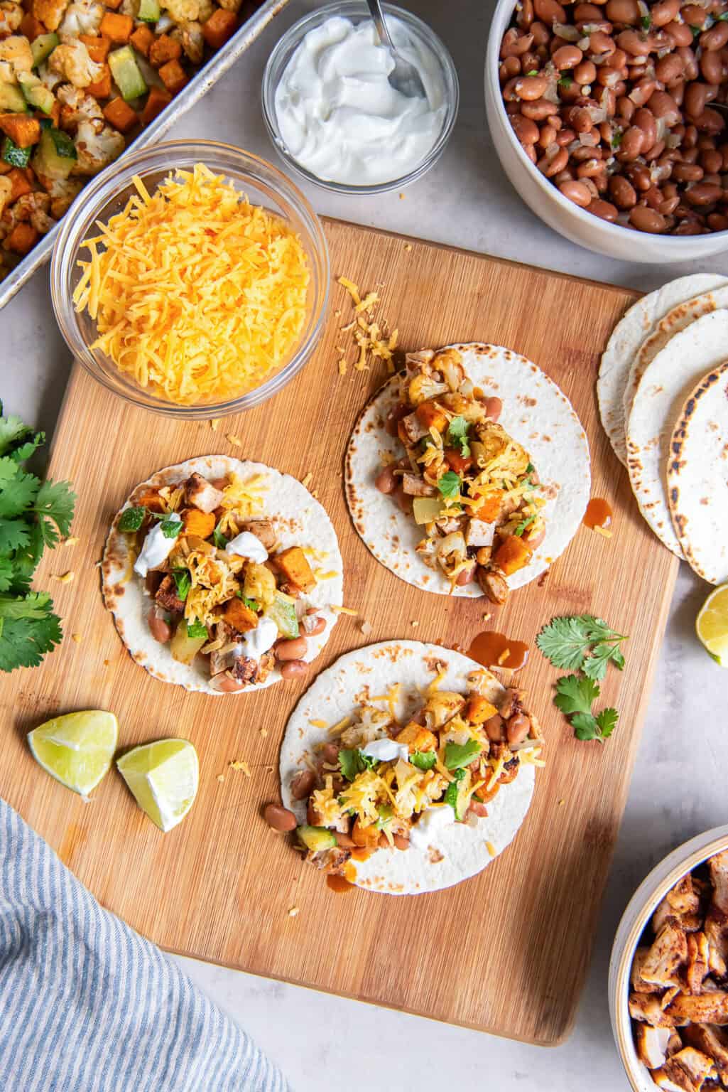 Chicken and Roasted Veggie Tacos | Easy Weeknight Dinner